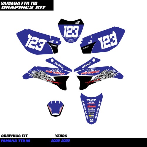 YAMAHA OF TROY TTR110 Factory Graphic Decal Sticker Kit Fits 2008-2023 ...
