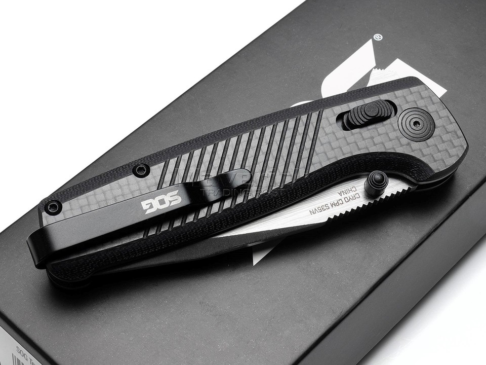 SOG Terminus XR Lock Folding EDC Knife S35VN Carbon Fiber/G10 Manual ...