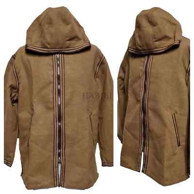 Unisex Moroccan Hooded Cashmere Wool Blend Winter Baja Jerga Jacket ...