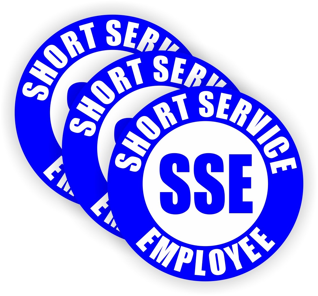 (3) Short Service Employee Hard Hat Stickers Safety Helmet Decals ...