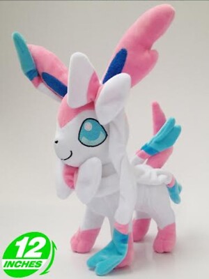 New Sylveon PKM 12 inch Plush Gen VI Fairy Type Nymphia Monster Plushie ...