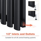 Vertical Radiator Double Black Oval Column Modern Tall Upright Rads ...