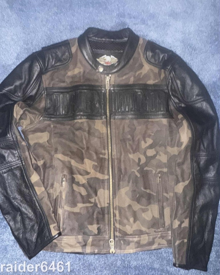 Harley-Davidson Men's Nightfall Camouflage Leather Jacket Large 97079 ...