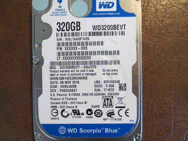 Western Digital WD3200BEVT-24A23T0 Dcm : Hebvjabb 2.5 " 320gb SATA HDD ...