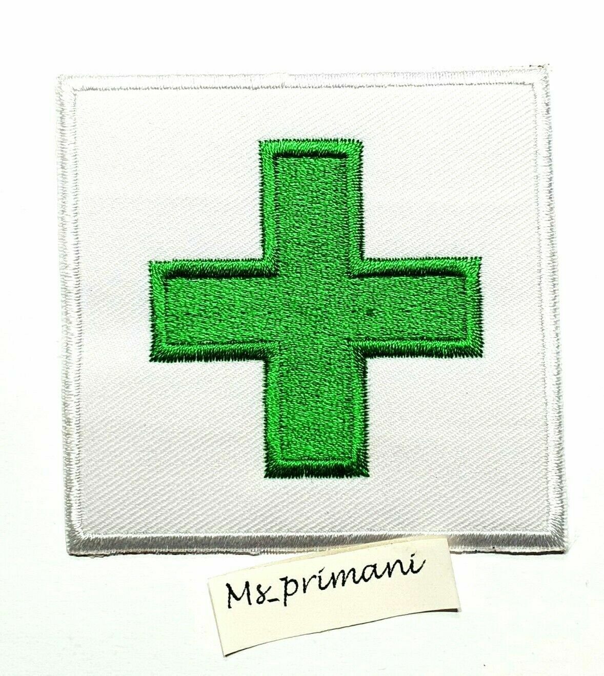 Green Cross First Aid Embroidered Patch Iron/Sew On Cloth Medical Badge ...