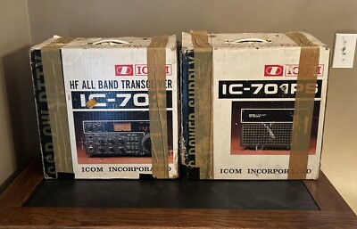 ICOM IC-701 HF All Band Transceiver W/IC-701PS Power Supply W/Boxes ...