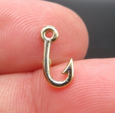 Vintage Small Fishhook Fishing Fish Hook Gold Tone Lapel Pin Tie Tack ...