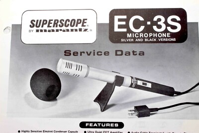 SUPERSCOPE by MARANTZ EC-3S MICROPHONE SERVICE MANUAL ORIGINAL PAPER | eBay