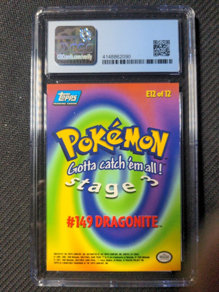 CGC 9.5 Dragonite Pokémon Topps 1999 Pokémon the First Movie E12 FIRST ...