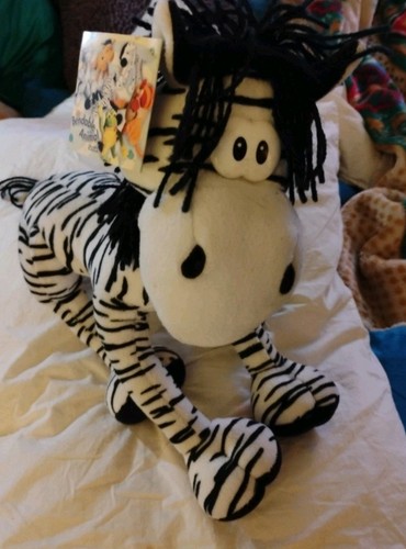Goffa Bendable Stuffed Zebra With Posable Limbs 18" Long NWT Adorable ...