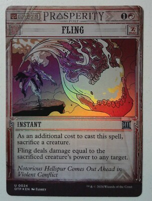 Fling *FOIL Uncommon* Magic MtG x1 OTP Outlaws Breaking News | eBay