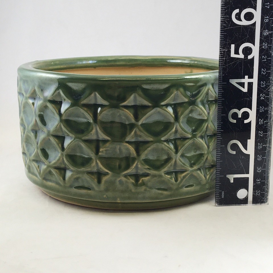 Brutalist Style Green Yellow Ware Planter Vietnamese Pottery Made in ...