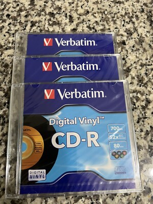 VERBATIM DIGITAL VINYL CD-R 700 MB, 80 MINS - LOT OF 3 - BRAND NEW ...