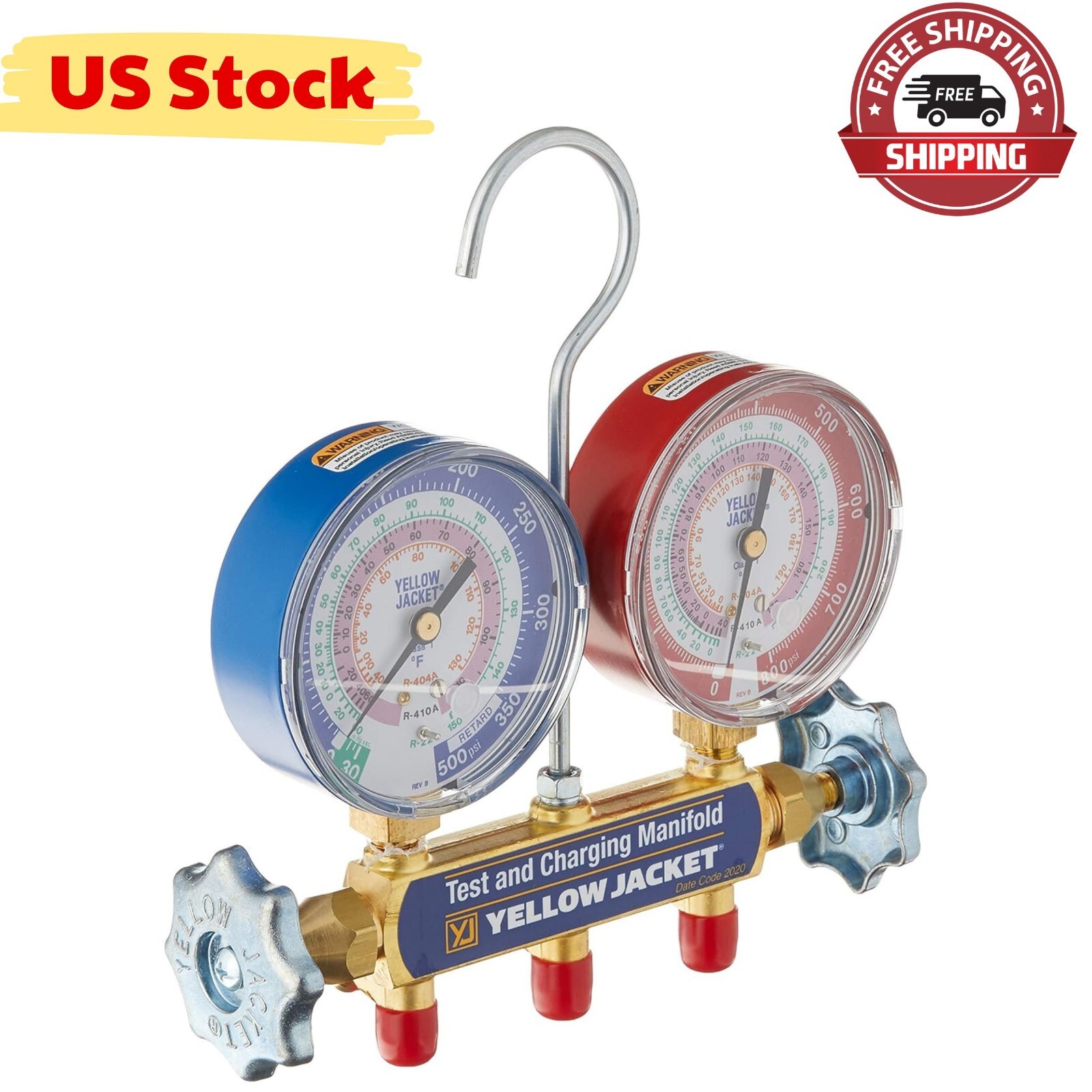 Yellow Jacket 42035 Series 41 A2L Manifold Only 3-1/8″ Gauges R-32/454B ...