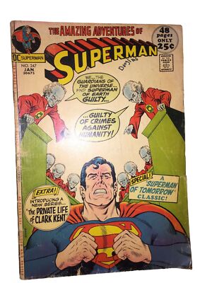 The Amazing Adventures of Superman No. 247 January 1972 - Vintage Comic ...