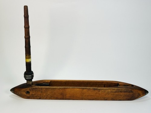 Antique Wooden Weaving Shuttle w/ Bobbin Quill ~17” Hand Loom Textile ...