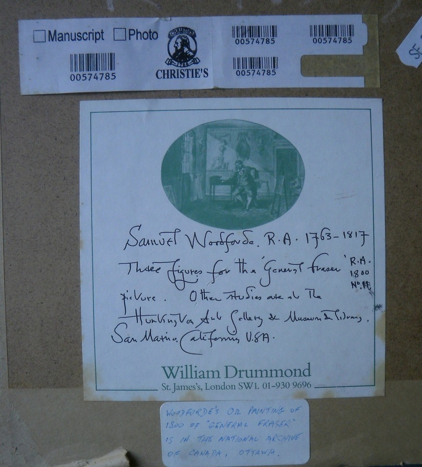 Samuel Woodforde Original Sketches General Fraser Wounded 1777 ...