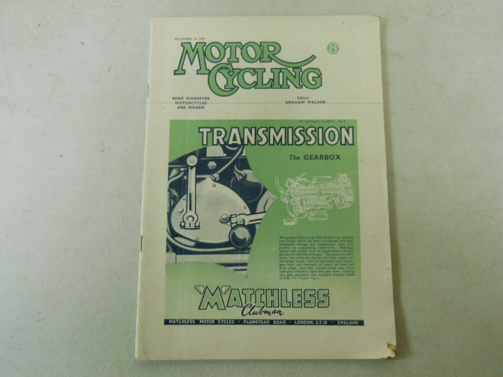 November 29, 1951, Motor Cycling Magazine, Transmission, The Gearbox | eBay