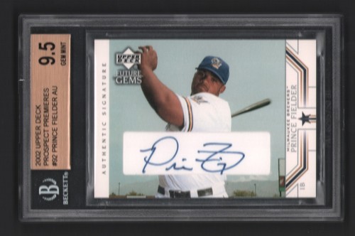 Prince Fielder 2002 Upper Deck Prospect Premieres Rookie Card Rc BGS 9. ...