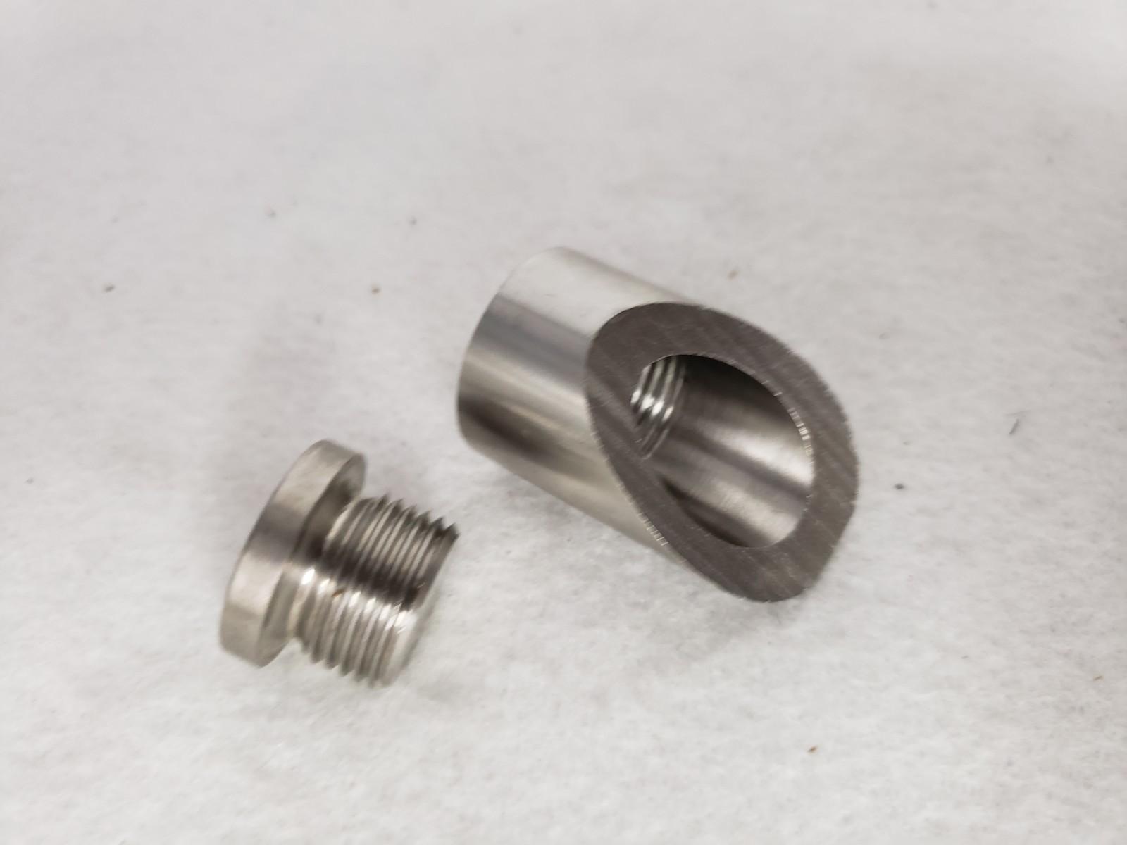 45° O2 OXYGEN SENSOR STAINLESS STEEL WELD ON BUNG WIDEBAND NUT & CAP ...