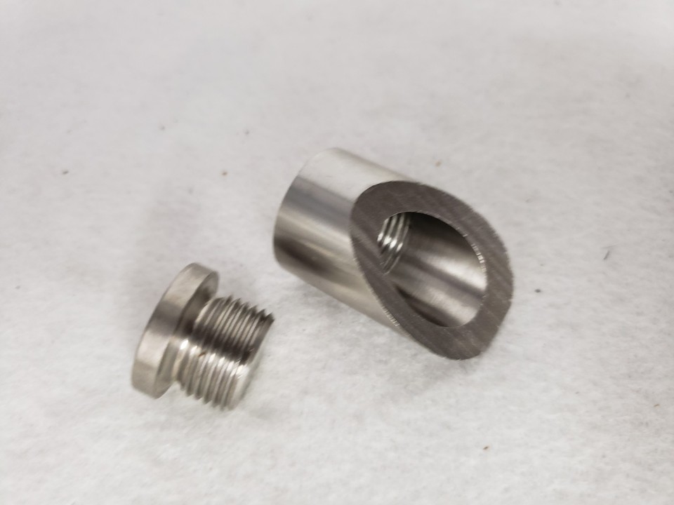 45° STAINLESS STEEL O2 Oxygen Sensor PLUG and BUNG KIT M18x1.5MM HEX ...