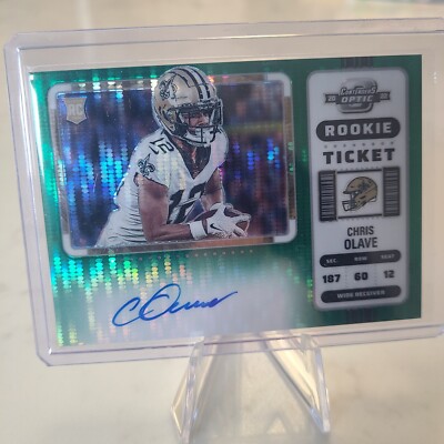 2022 Panini Contenders Optic Chris Olave /15 Green Pulsar Variation ...