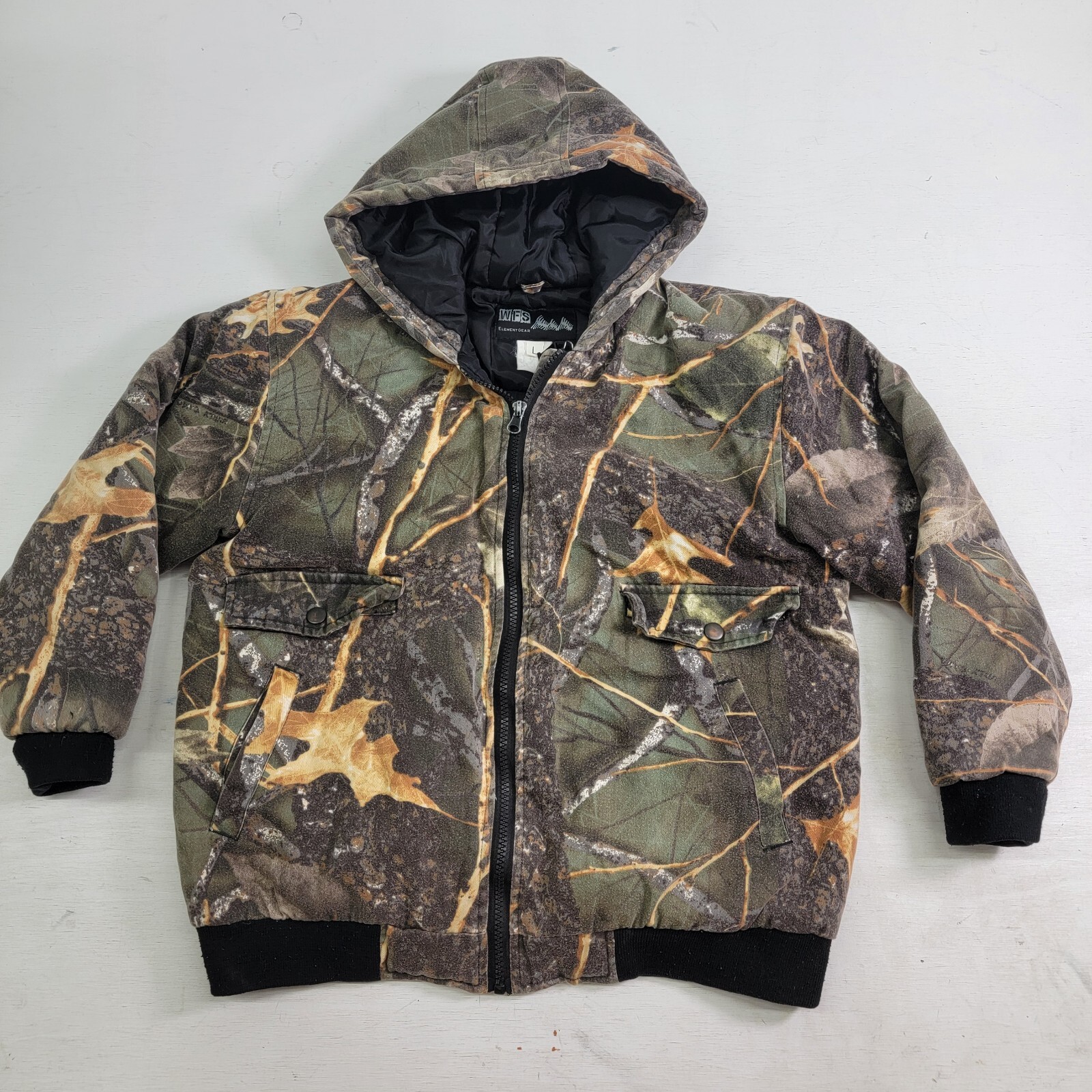 WFS Element Gear Burly Camo Youth Size L Insulated Hooded Hunting Coat ...