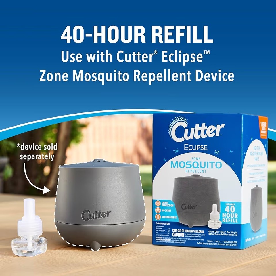 Cutter Mosquito Repellent 40-Hour Refill Use w/ Cutter Eclipse Zone ...