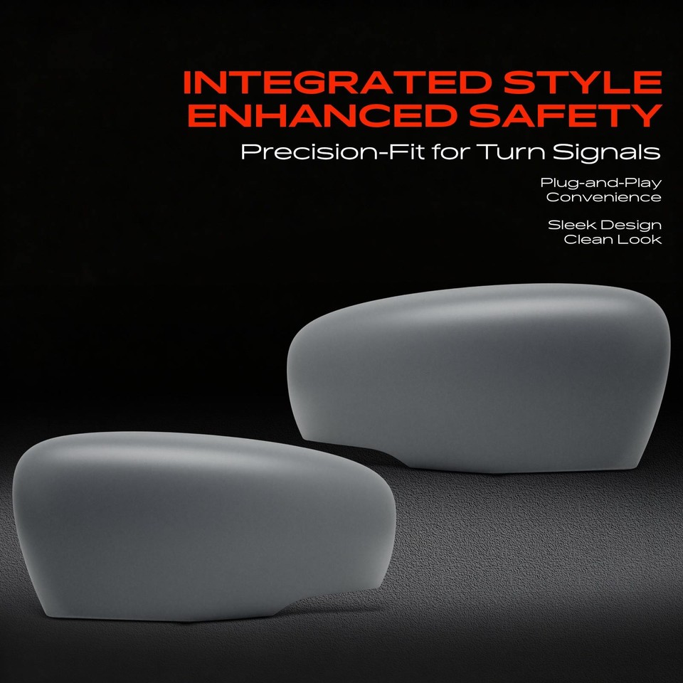 Pair Door Wing Mirror Cover Cap Primed for Renault Captur Nissan Micra ...