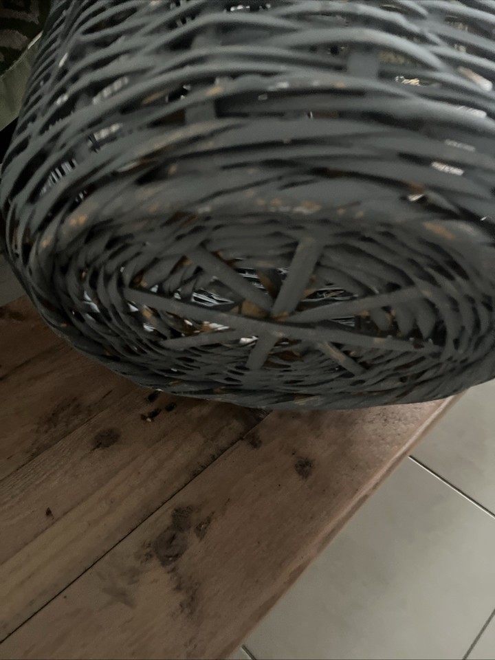 Vintage Painted Shopping Basket /Wicker Storage Future Project Retro ...