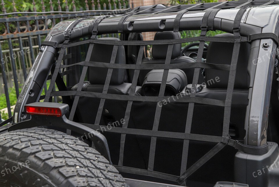 Side Trunk Cargo Net Restraint System Mesh Cover For Jeep Wrangler JL ...