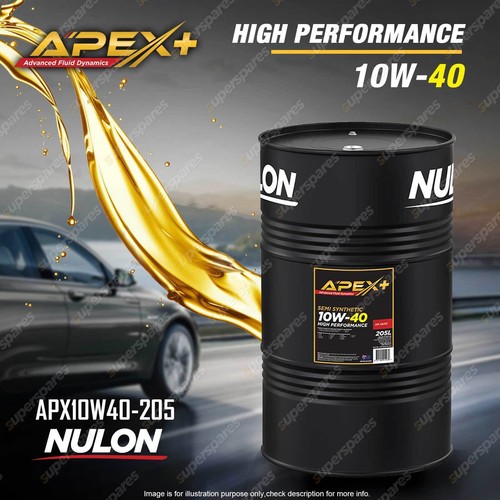 Nulon Full Synthetic APEX+ 10W-40 High Performance Engine Oil 205L ...