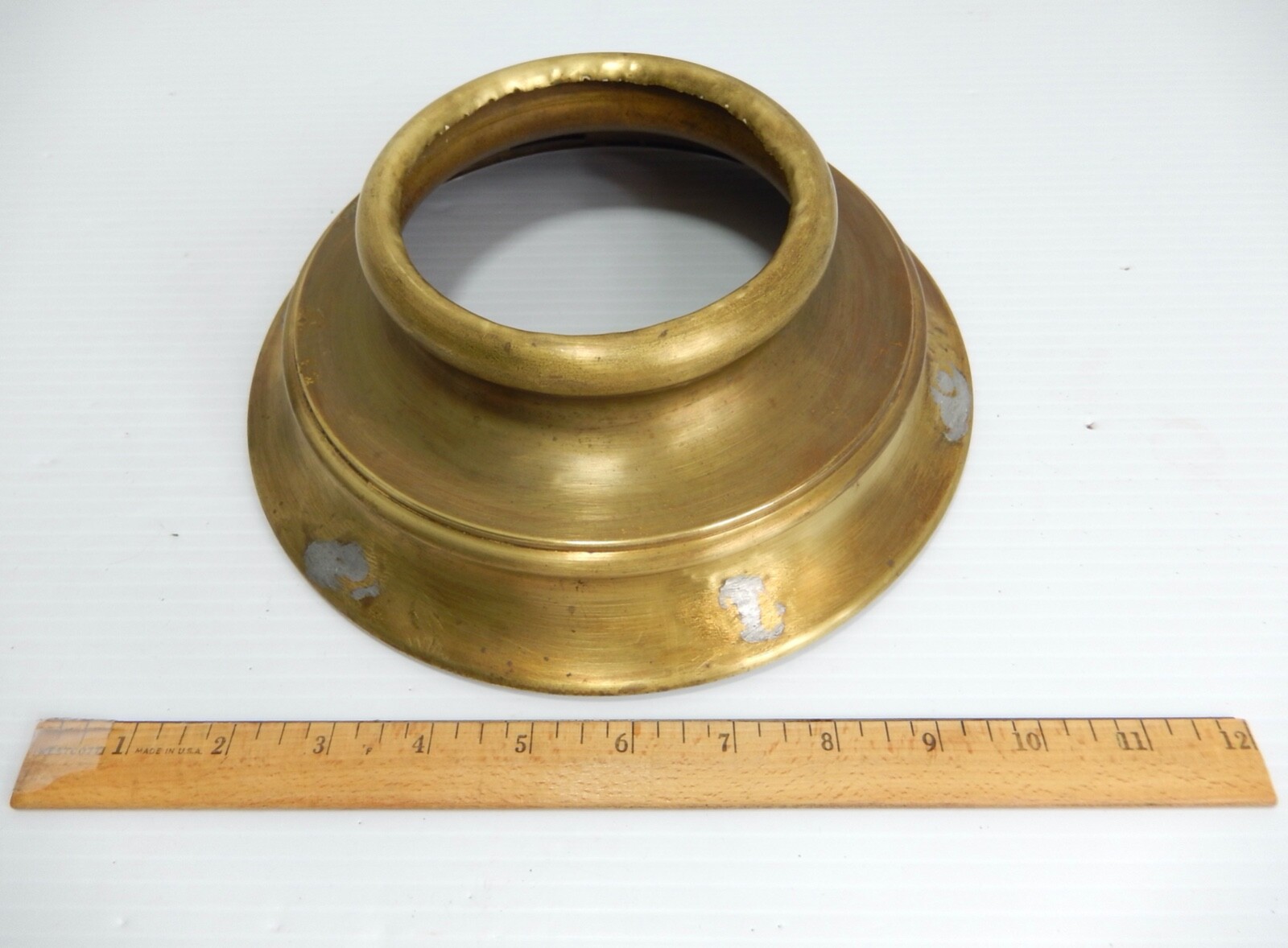 Vintage Brass Ceiling Canopy or Collar for Hanging Light Fixture. 9 ...
