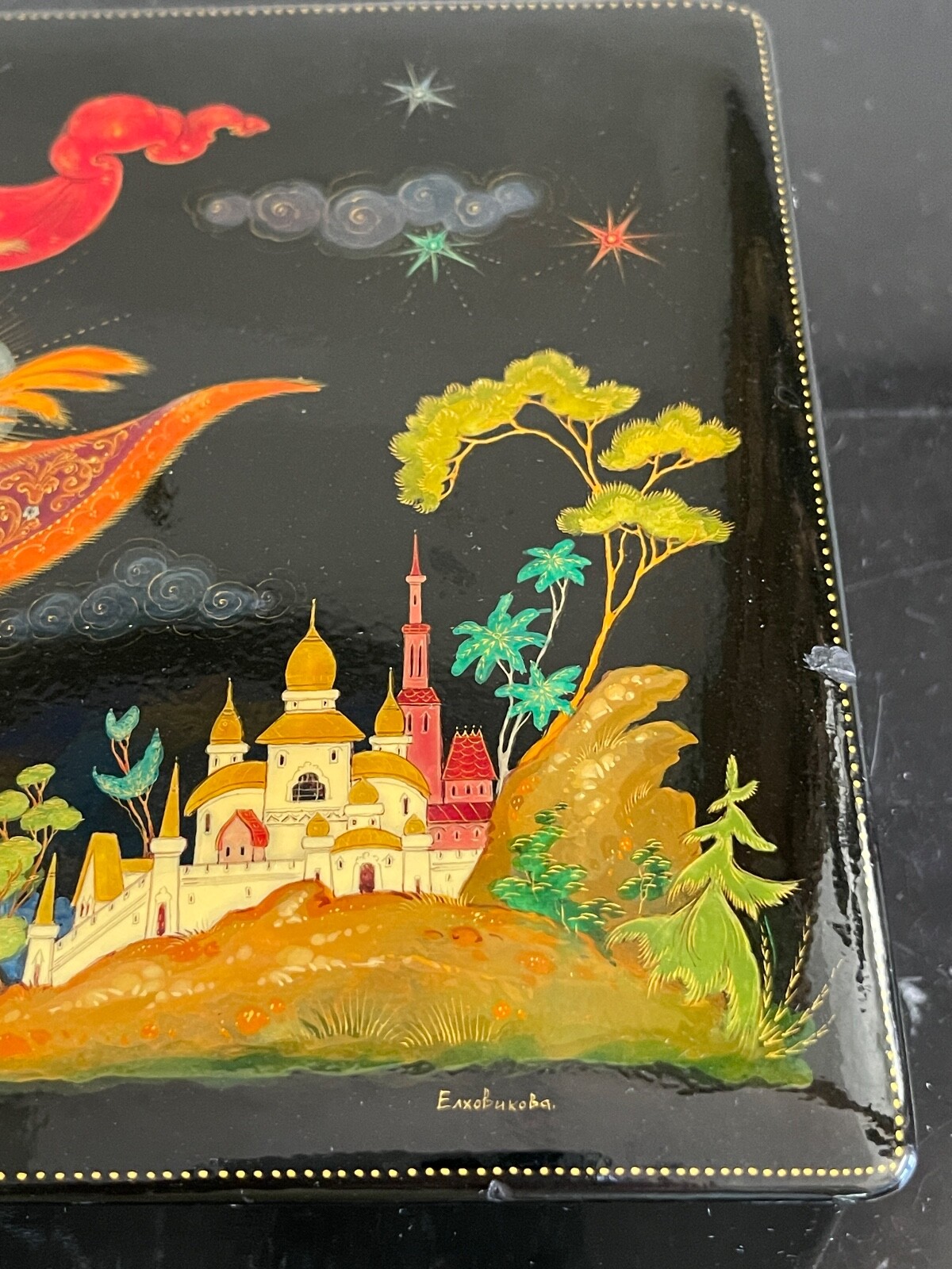 Vintage USSR Russian 9 3/8" Palekh Lacquer Box Signed and Dated 1977 | eBay