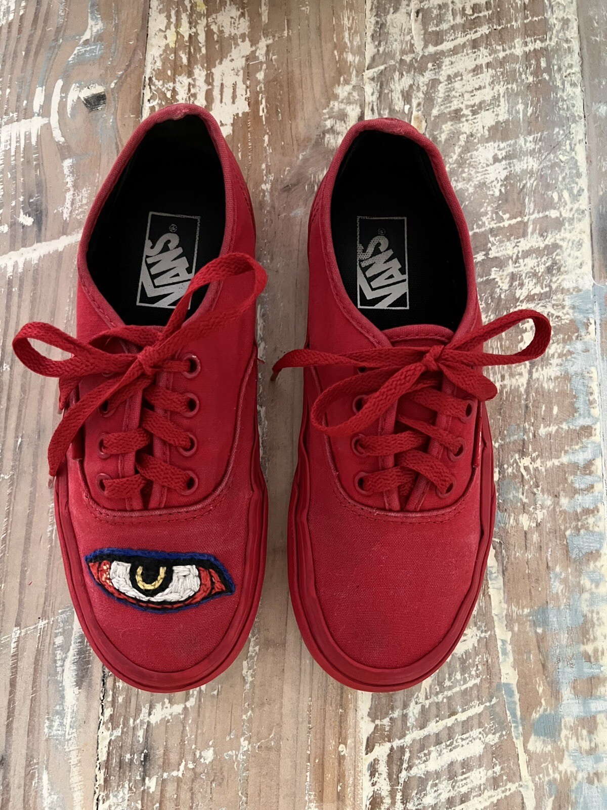 Vans Classic Triple Red Evil Third Eye Skate Shoes Sn… - Gem