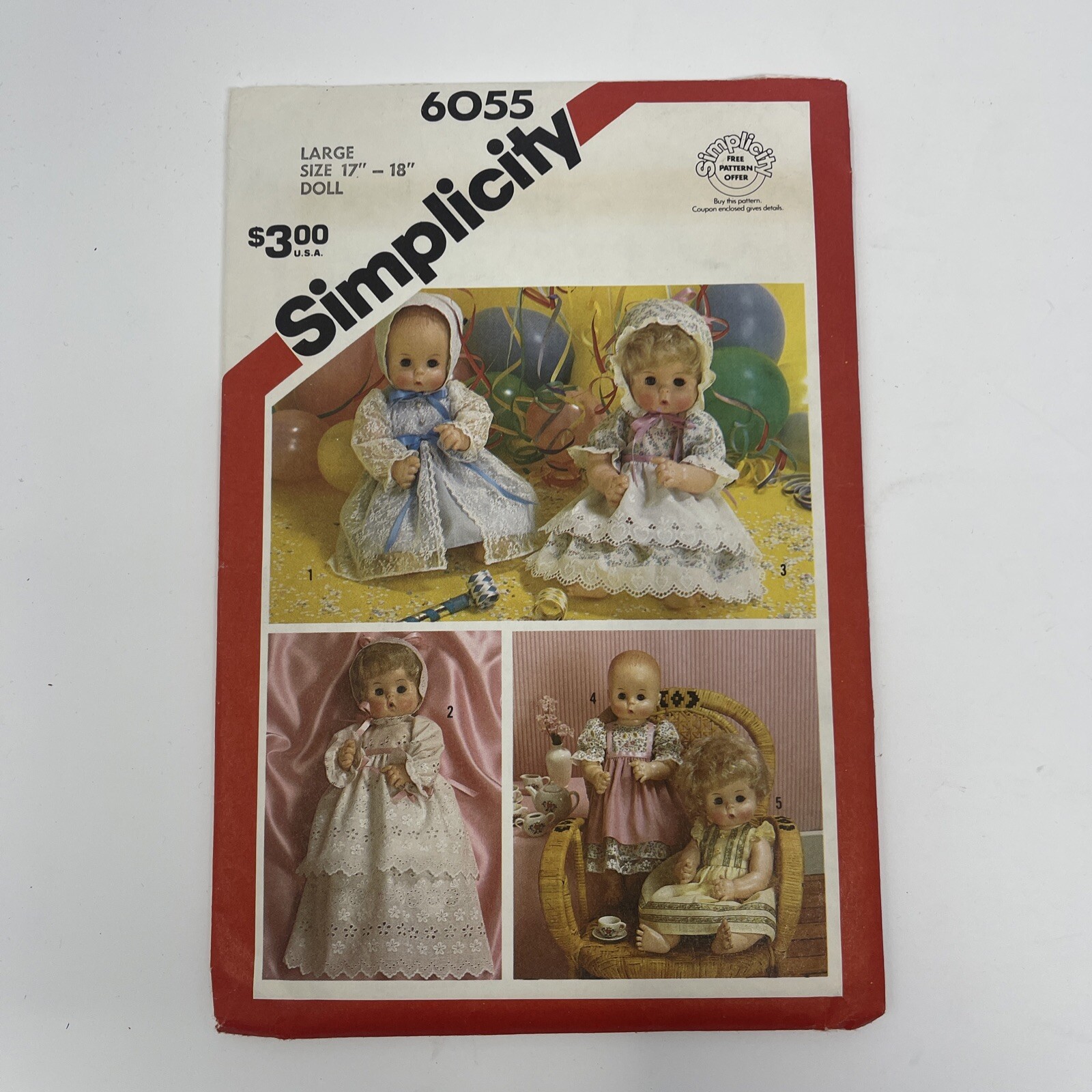 Vintage 1983 Simplicity Doll 17”-18” Pattern 6055 UNUSED | eBay