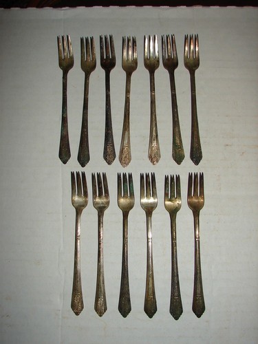 13 ROYAL SAXONY SILVERPLATE PICKEL FORKS - GC AS FOUND | eBay
