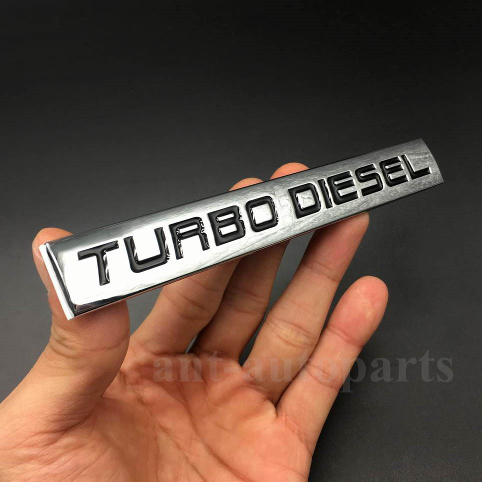 2x Metal Chrome TURBO DIESEL Emblem Car Rear Trunk Badge Sticker Decal ...
