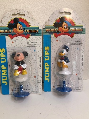 2 Walt Disney Jump Ups Mickey & Donald Spring Loaded Pop-Up Toys ...