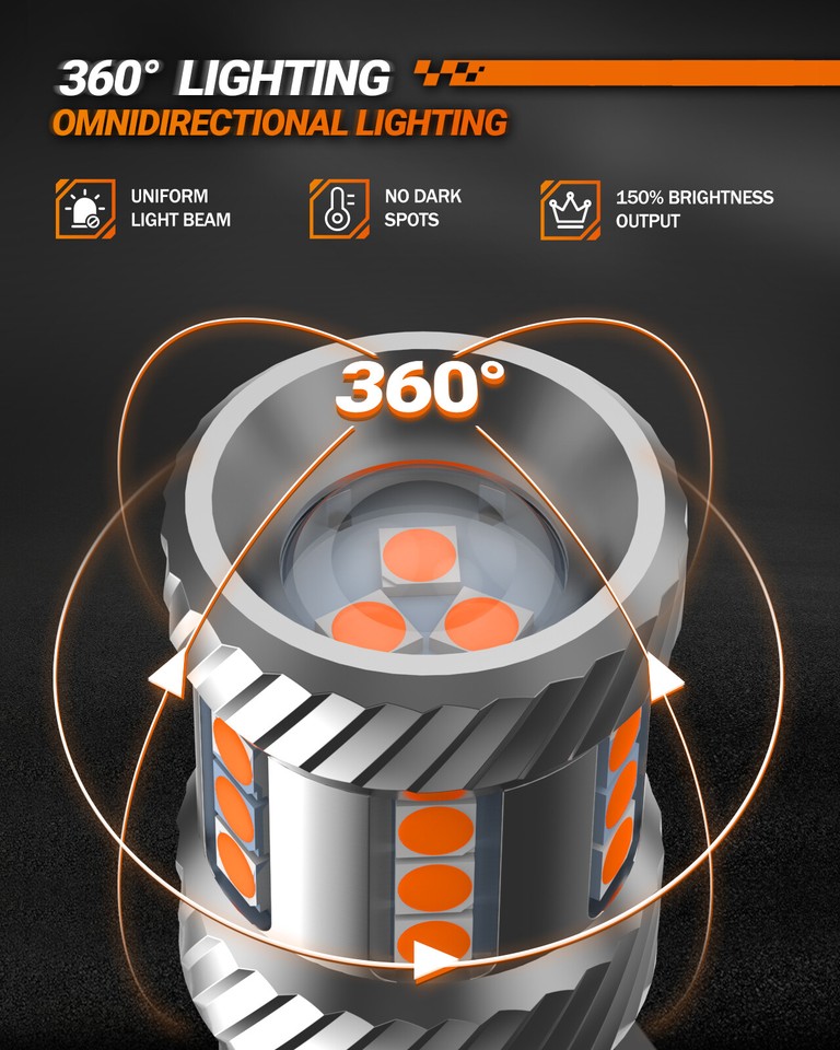 NEW Sealight 3157 3156 3057 LED Bulbs 2700K Amber Yellow Bulb Headlight ...