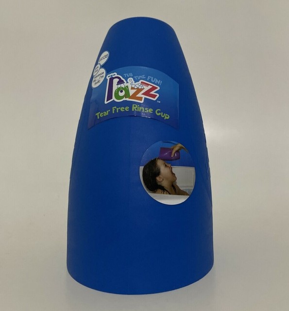3 X Razz Tear Rinse Cup Set 2 Blue & 1 Purple Baby Bath Tub Time BPA ...