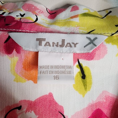 TanJay Women's Watercolor Floral Jacket Size 16 Blossoms Pastels Colorful | eBay