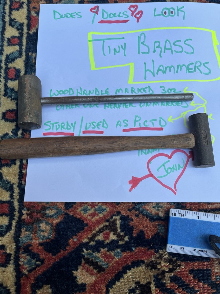 Two vintage 3 ounce plus heavier, brass, small hammers hammer machinist tool | eBay