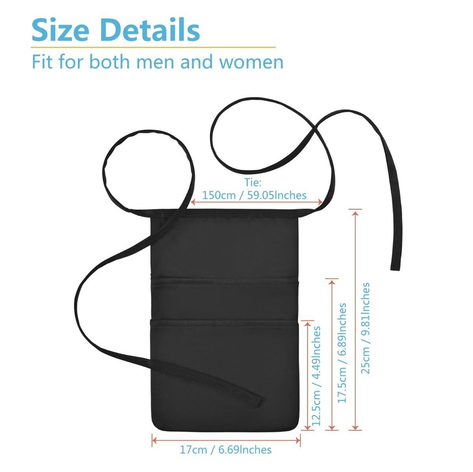 Hip pouch apron Black Waitress Waiter Server Short Aprons Kitchen apron ...