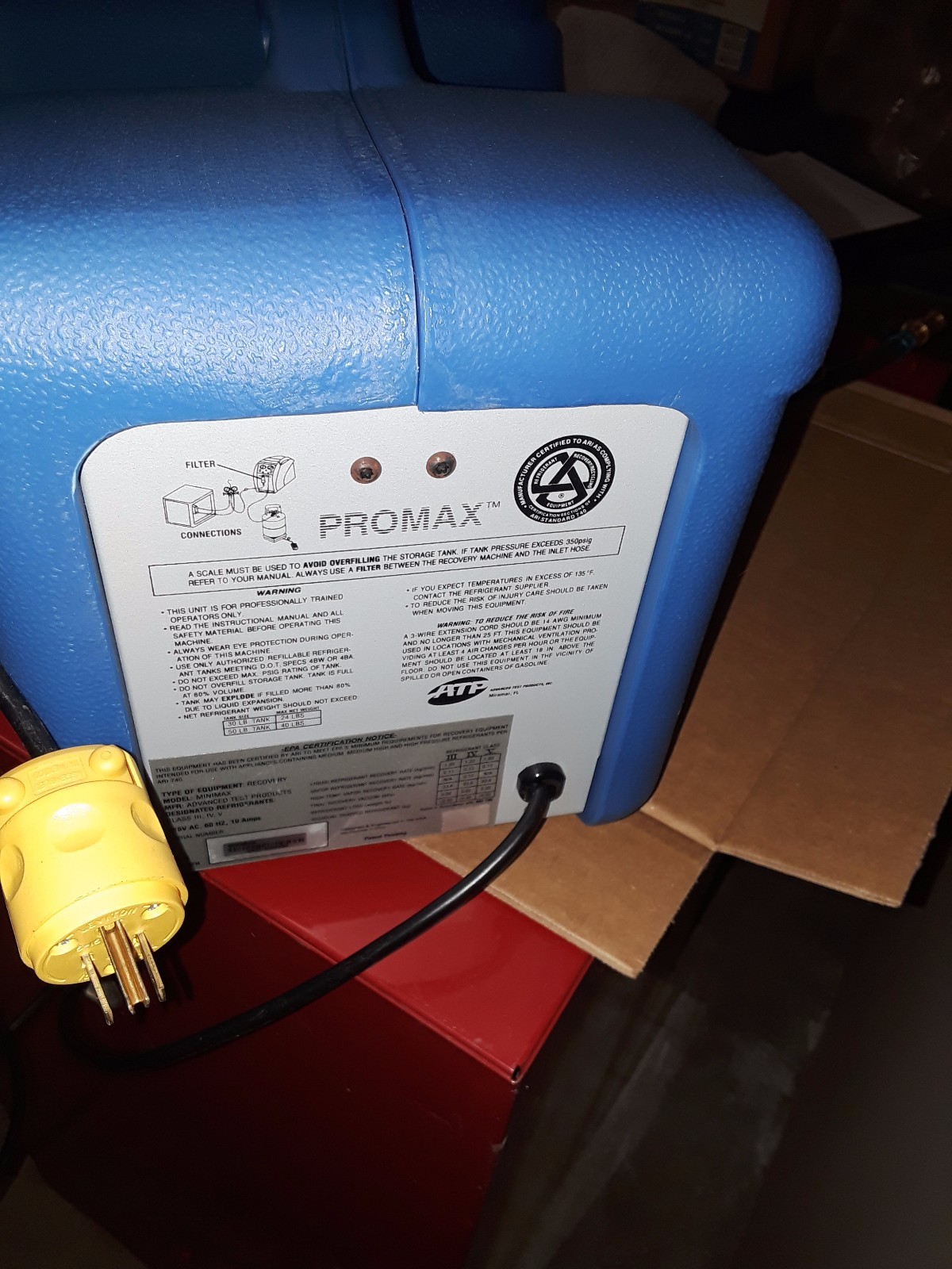 Promax MiniMax Refrigerant Recovery System with 2 Hoses, Filter Unit ...