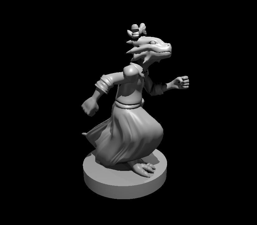 Dragonborn Female Child Running Commoner NPC 28mm Scale DND D&D ...