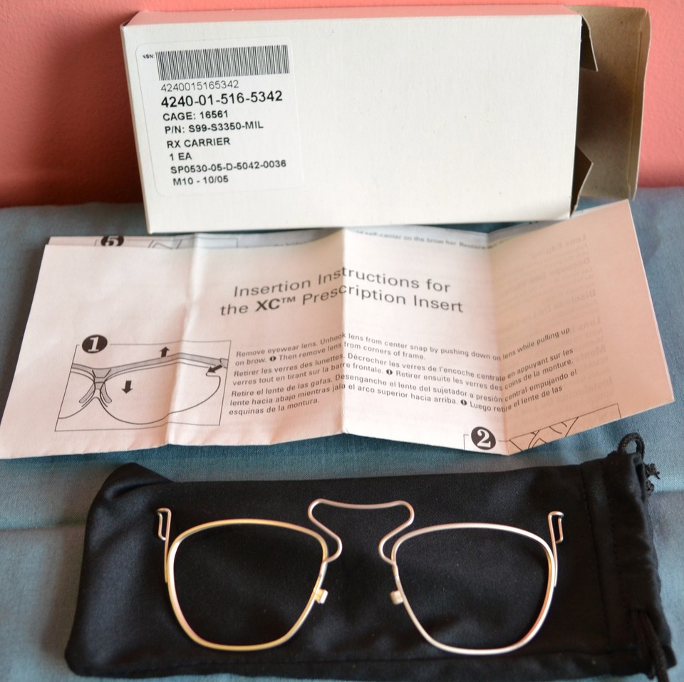 USGI Military Issue Uvex & XC Safety Glasses Prescription Insert 46-20 ...