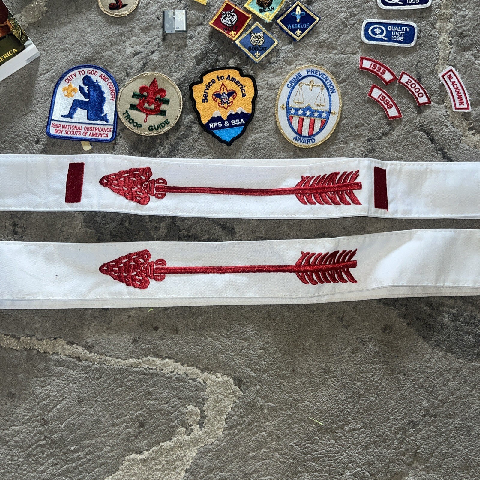 Cub Scout Boy Scouts Patches Hat Book Order Of Arrow Rank Sash Vest Lot ...