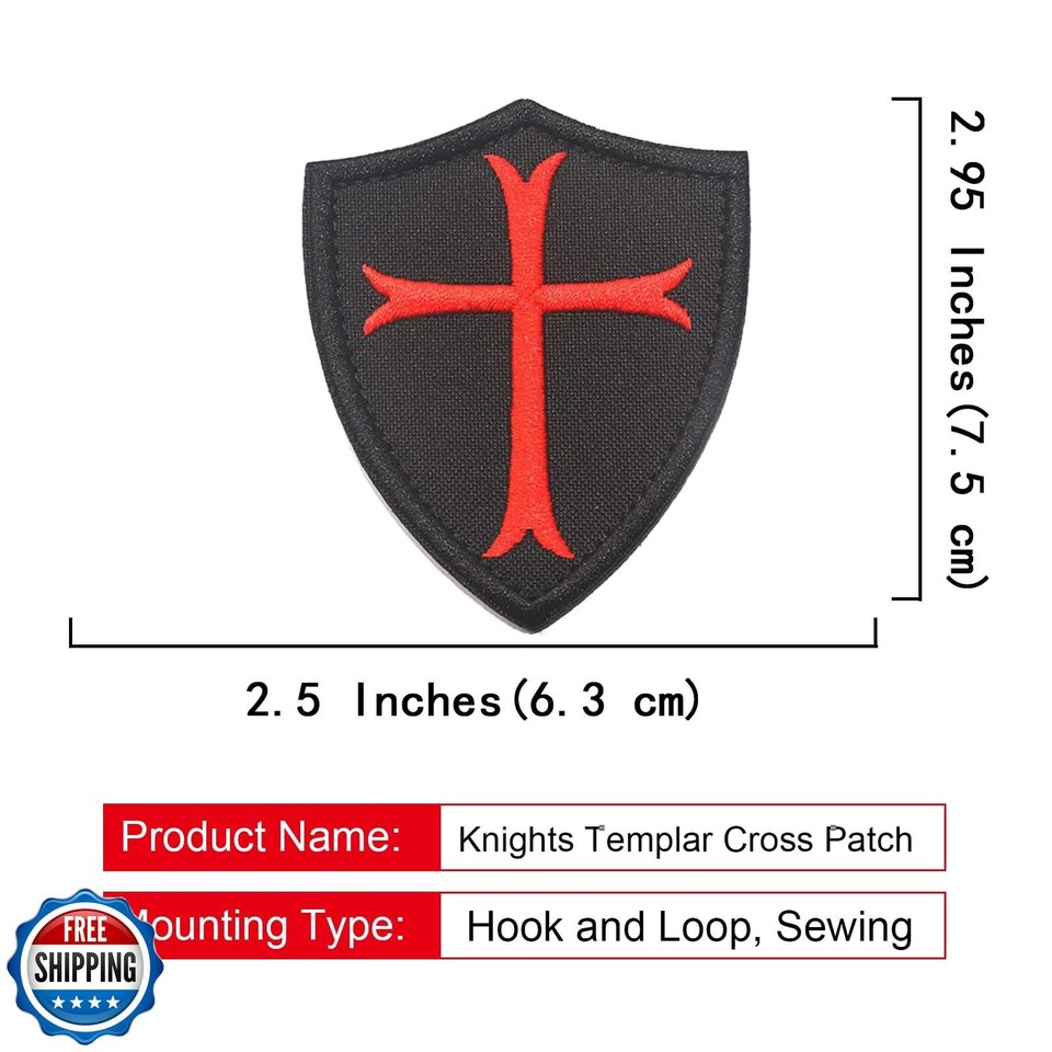 EmWoot 2PCS Knights Templar Cross Patches Knight Patch Embroidered Morale Pat | eBay