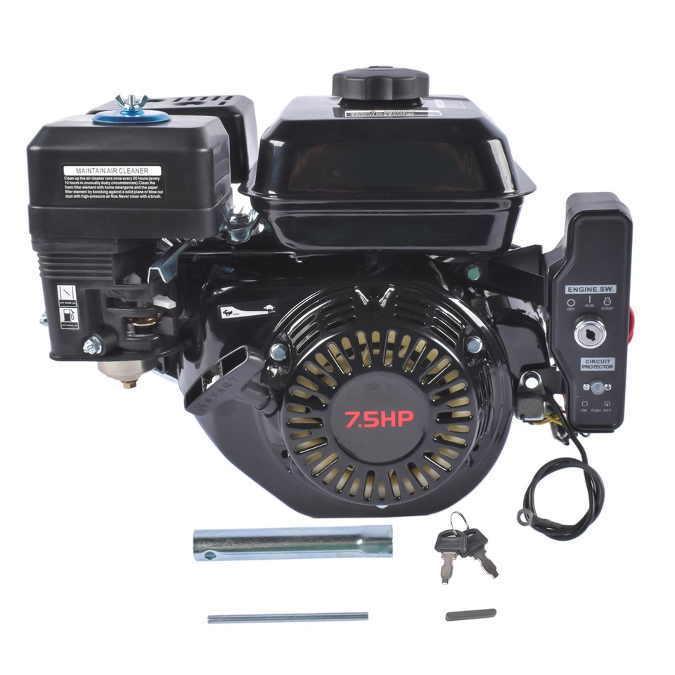 Gasoline 7.5HP 212CC Electric Start Horizontal Engine 4-Stroke Gas ...